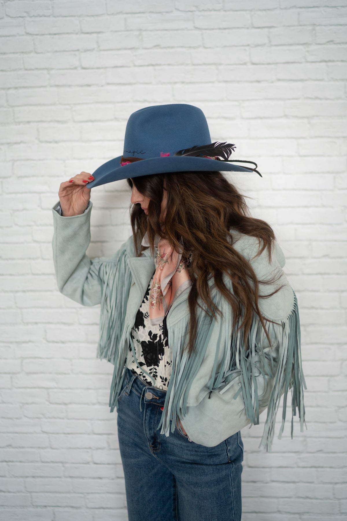 Baby Blue Fringe Jacket - FINAL SALE – Goldie Lew Jewelry