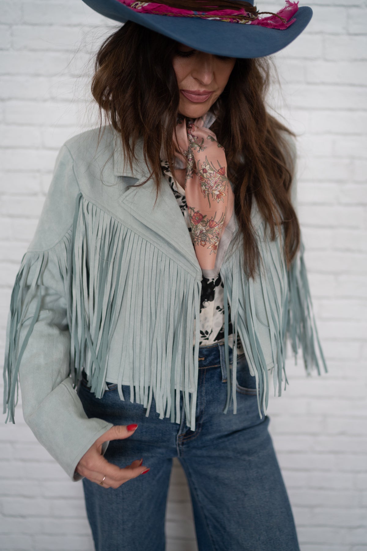 Baby Blue Fringe Jacket - FINAL SALE – Goldie Lew Jewelry