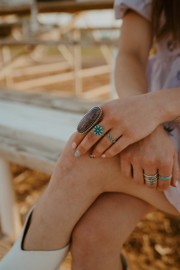 Hattie Ring | Turquoise - FINAL SALE – Goldie Lew Jewelry